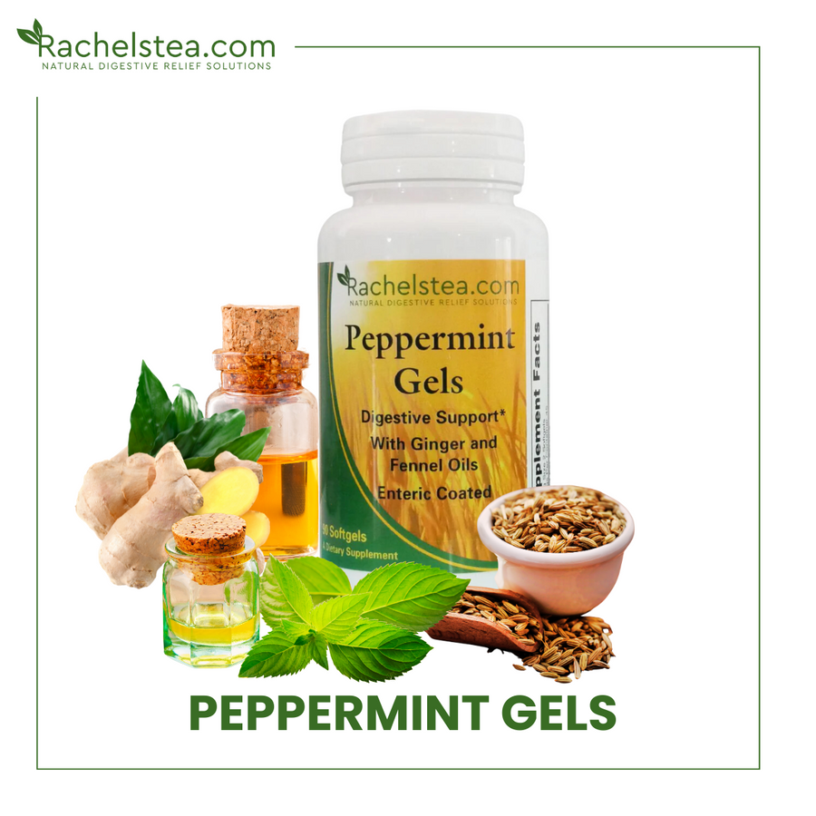 Buy Pure Peppermint Oil Capsules for Digestion & Gas Relief – Rachel's Tea